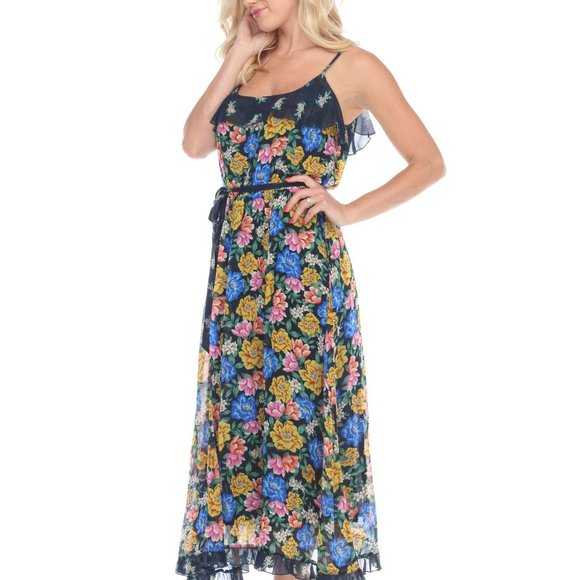 Johnny Was | Dresses | Nwt Johnny Was Jade Rodas Floral Mixed Tier Midi ...